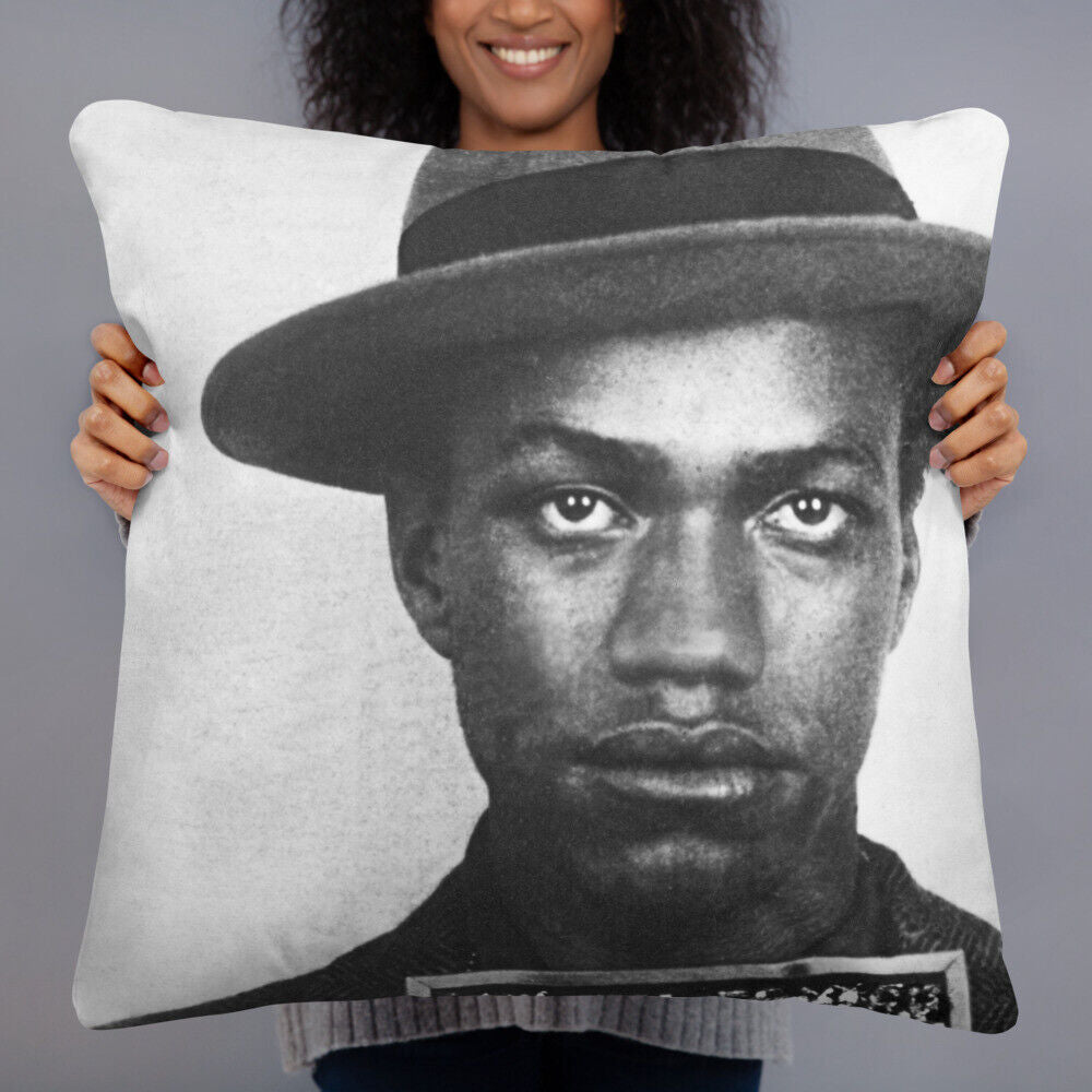 Malcolm X Mug Shot Mugshot Vertical Basic Pillow – Rubino Creative Fine Art