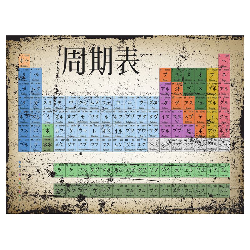 Japan Japanese Periodic Table Of The Elements Vintage Chart Silver Bag ...