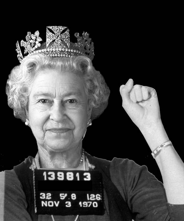 Queen Elizabeth Protest Jane Fonda Mug Shot - Art Print – Rubino ...